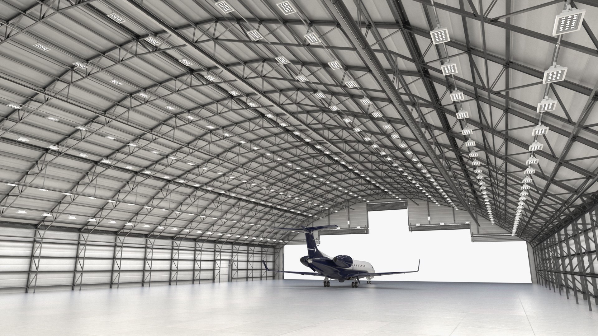 Private Jet Embraer Legacy 650E In Aircraft Hangar 3D Model ...