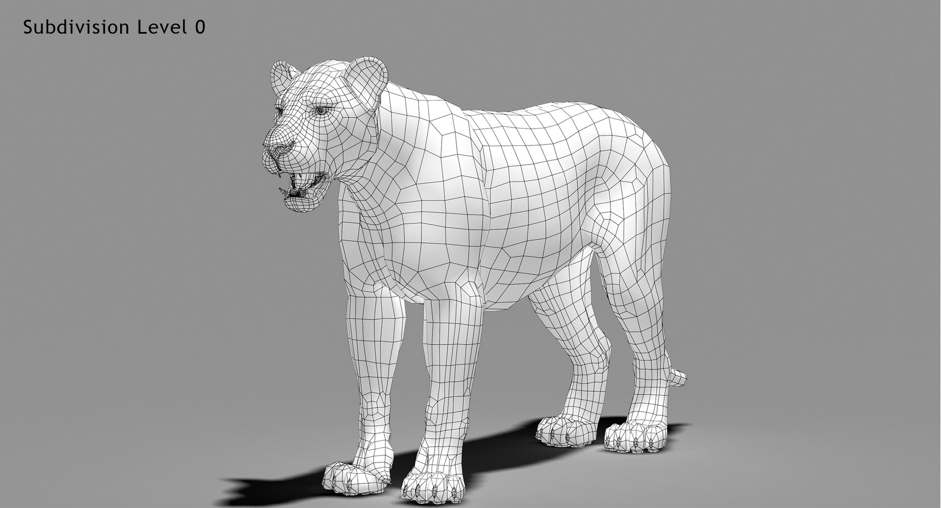 Lion 2 Fur White 3d Max