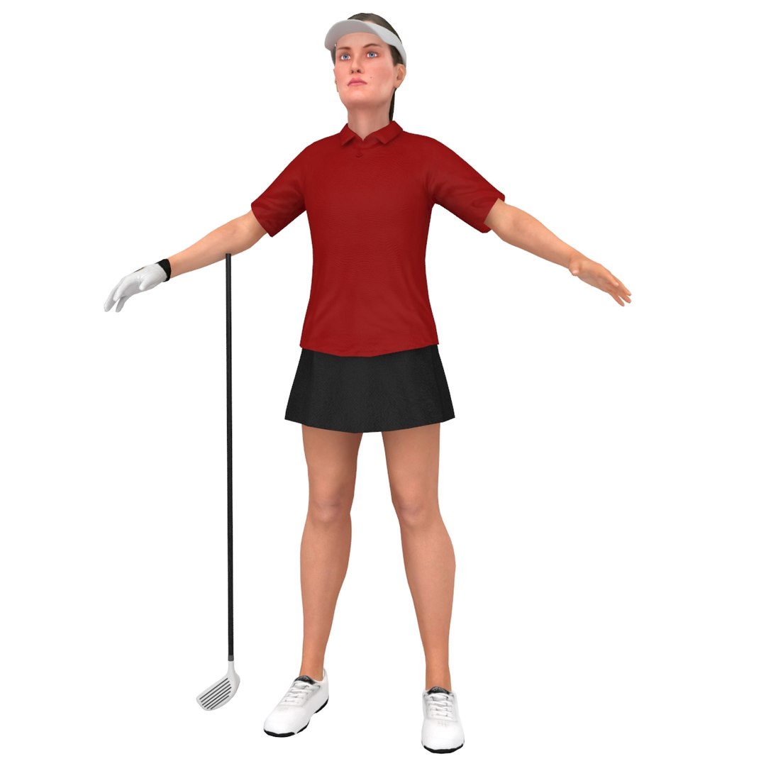 3D Model Female Golf Woman - TurboSquid 1338369