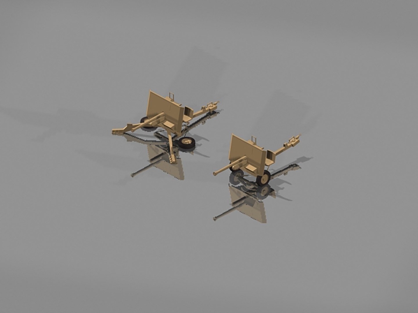 Ww2 Gun 3d Model