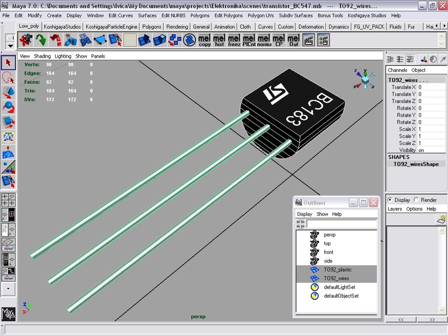 3d Model Transistor To92