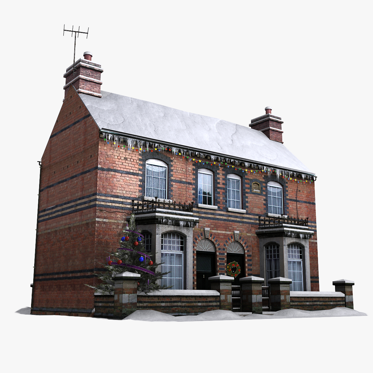 winter house real-time 3d max