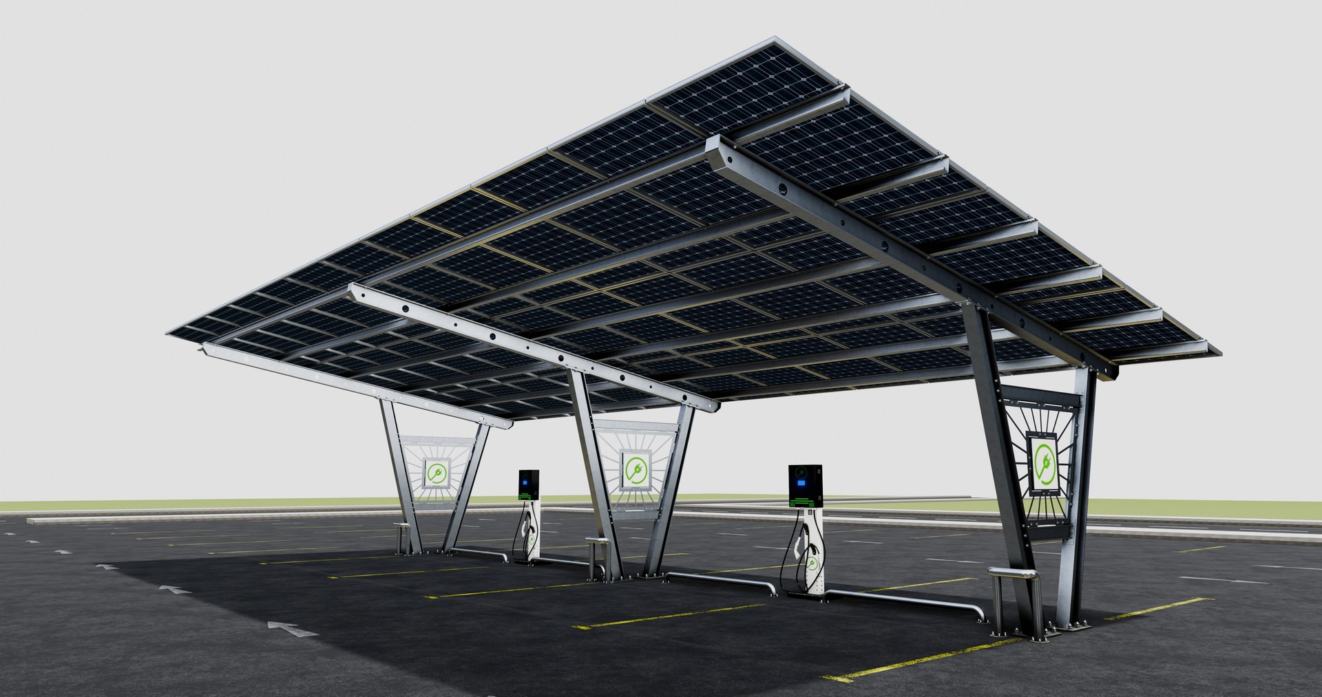 Solar Carport-4 Car Carport-3x12 Panels-Type-1 3D Model - TurboSquid ...