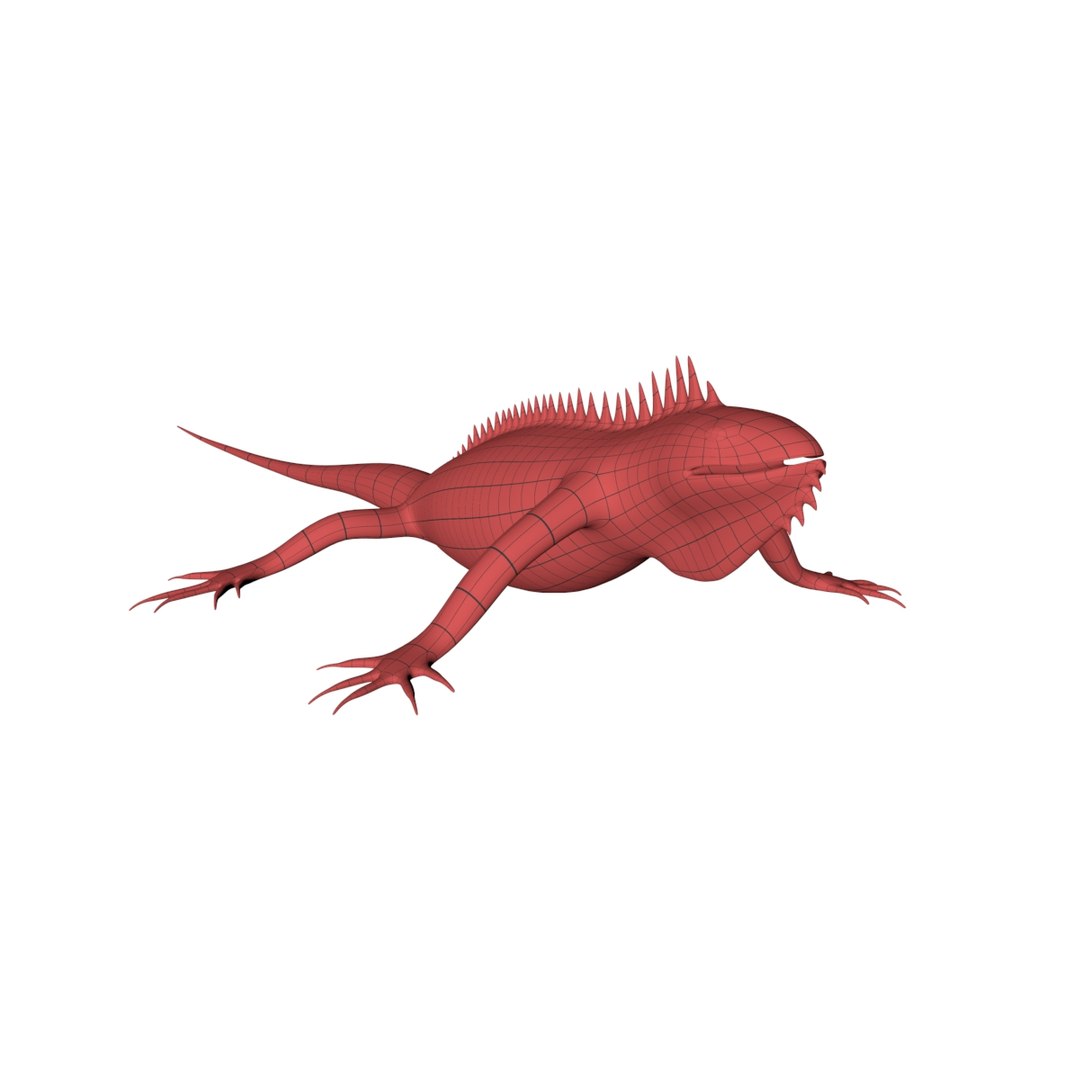 Base Mesh Iguana Lizard Obj