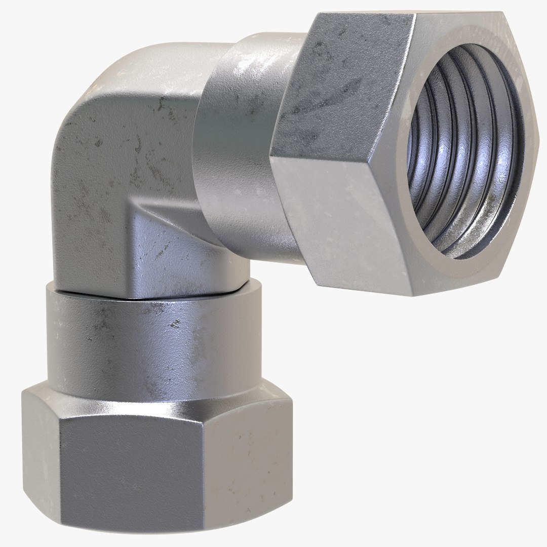 Gas connection elbow female 3D model - TurboSquid 1501431