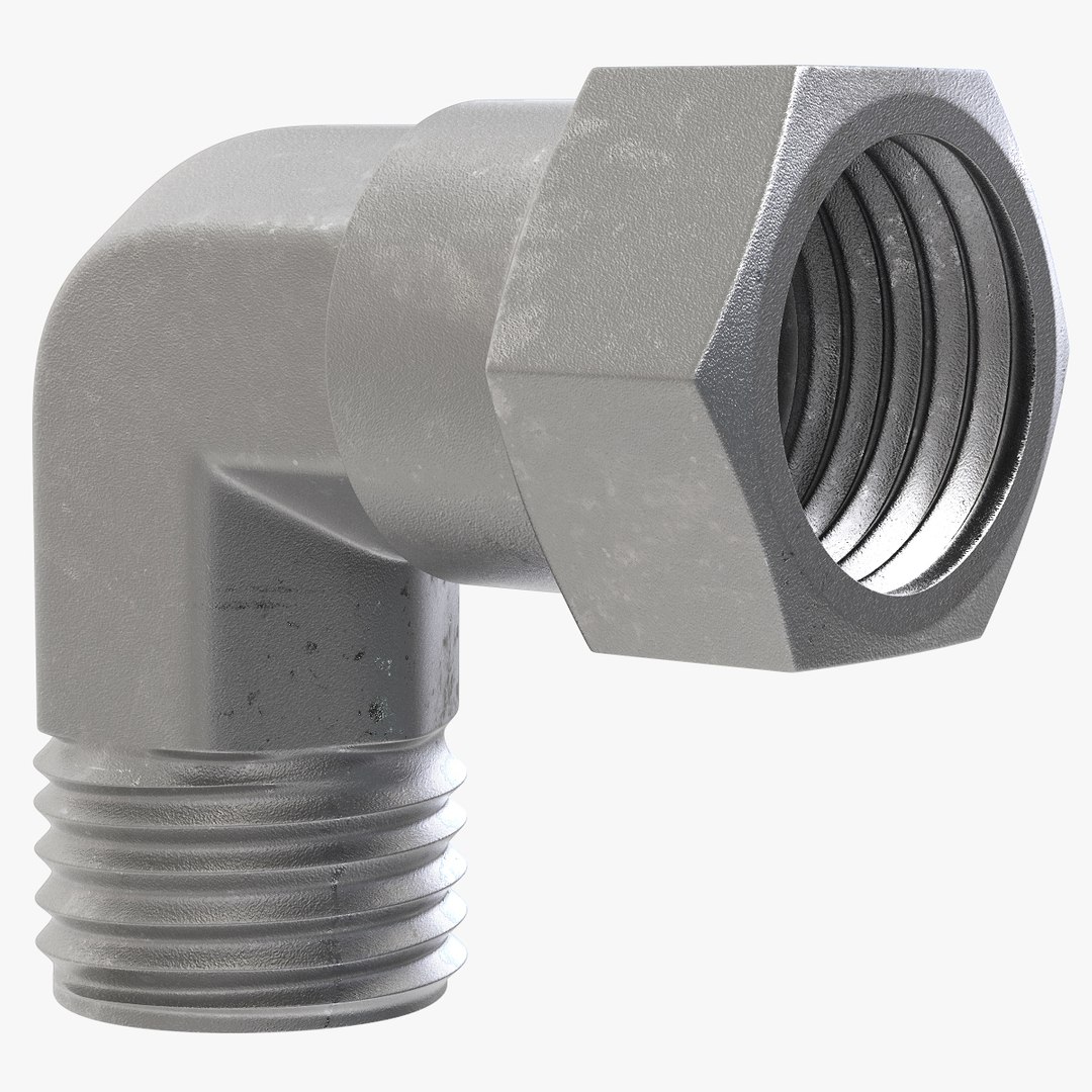 Gas connection elbow female 3D model - TurboSquid 1501431
