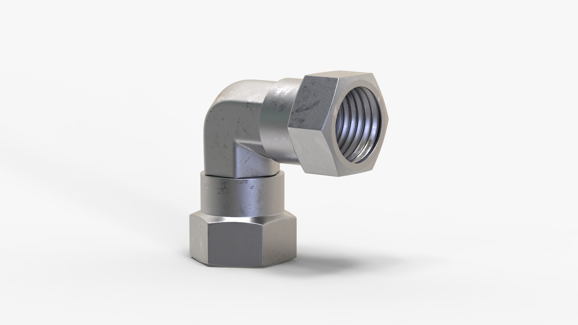 Gas connection elbow female 3D model - TurboSquid 1501431