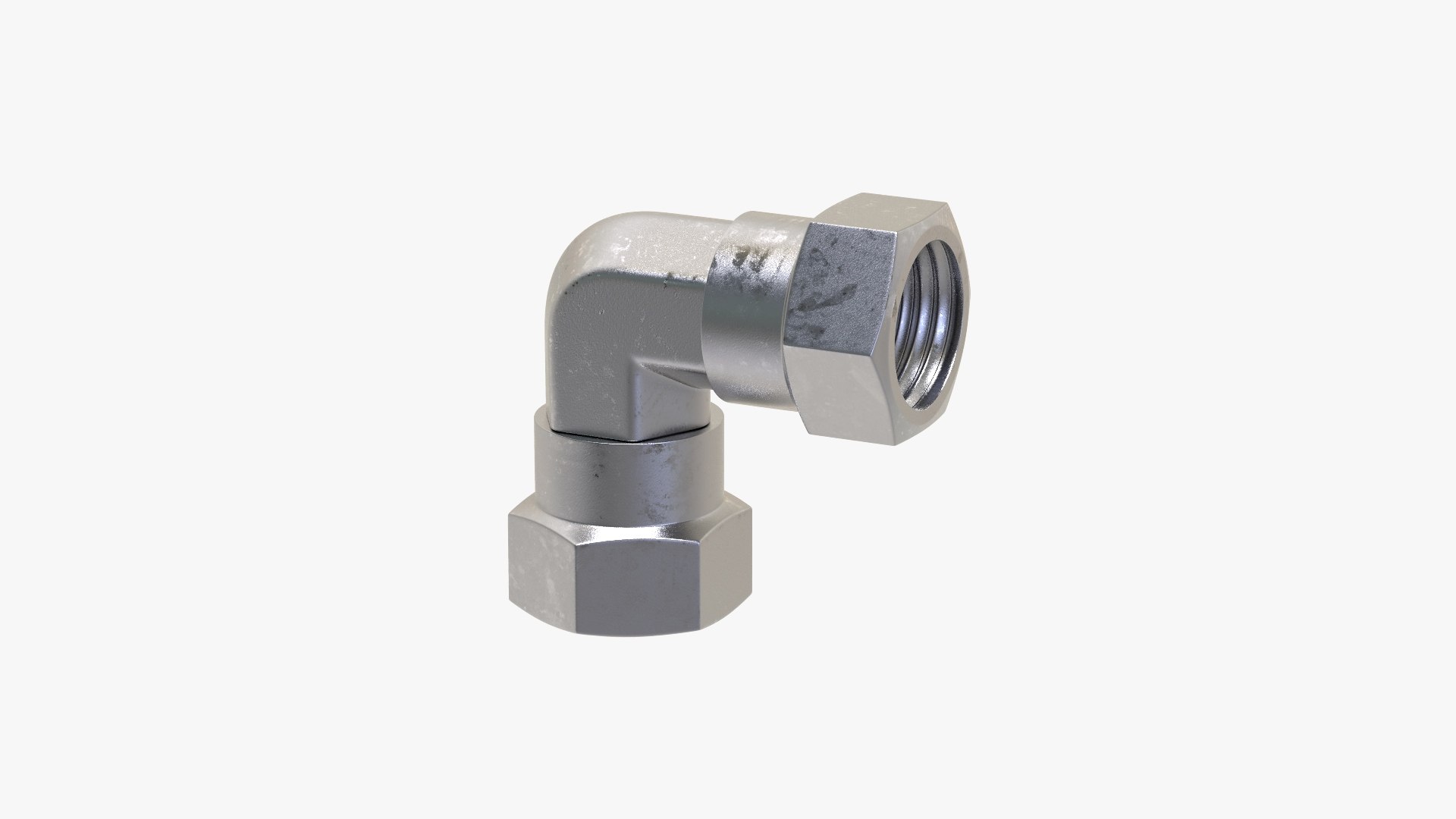 Gas connection elbow female 3D model - TurboSquid 1501431