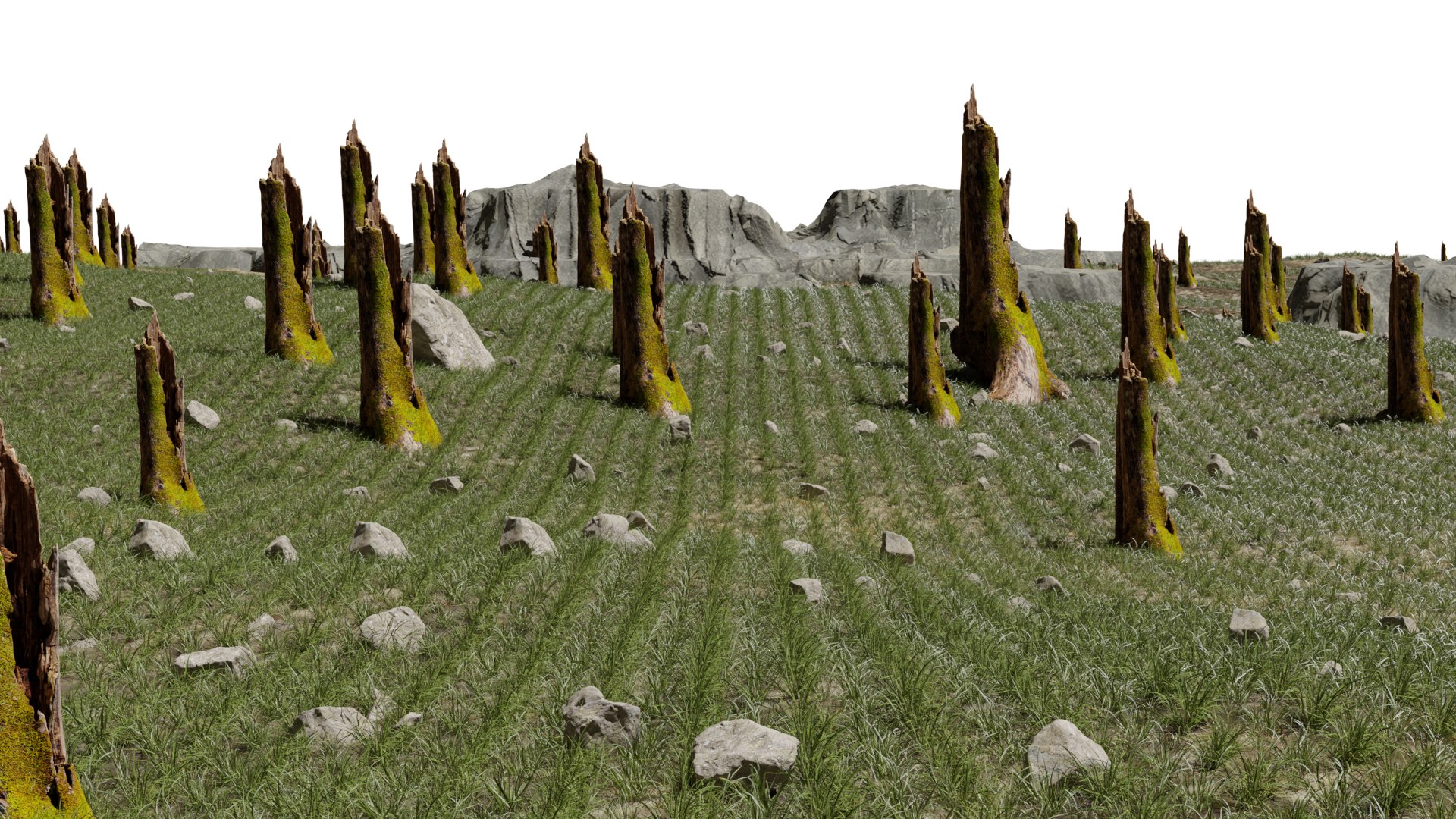 LANDSCAPE BLENDER - BLENDER LANDS - LAND BLANDE - GRASS - TREE - ROCK ...