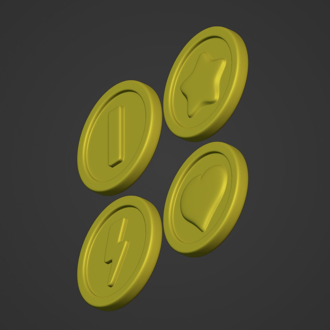 Coins Icons Pack 3D - TurboSquid 1962830
