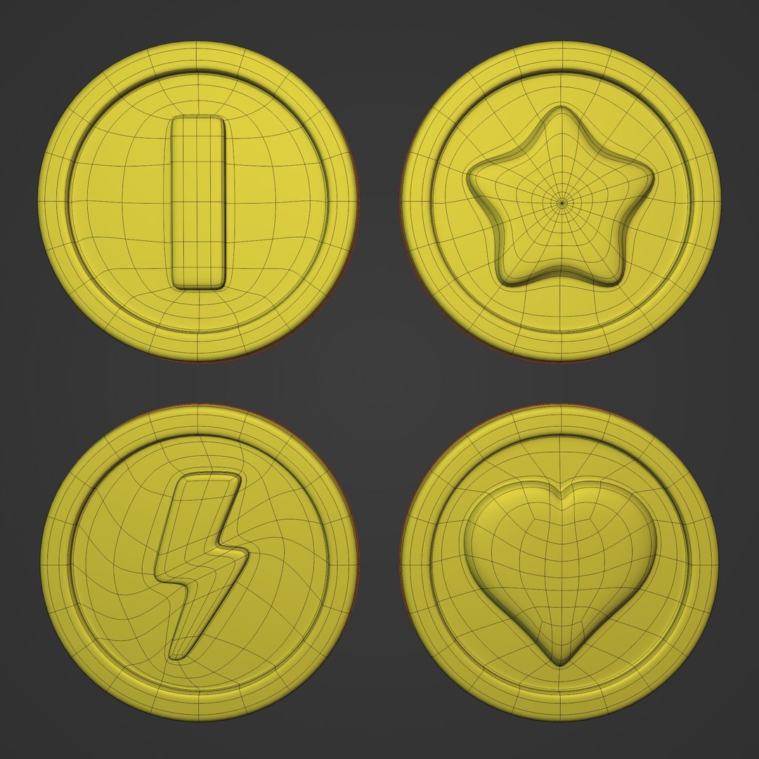 Coins Icons Pack 3D - TurboSquid 1962830