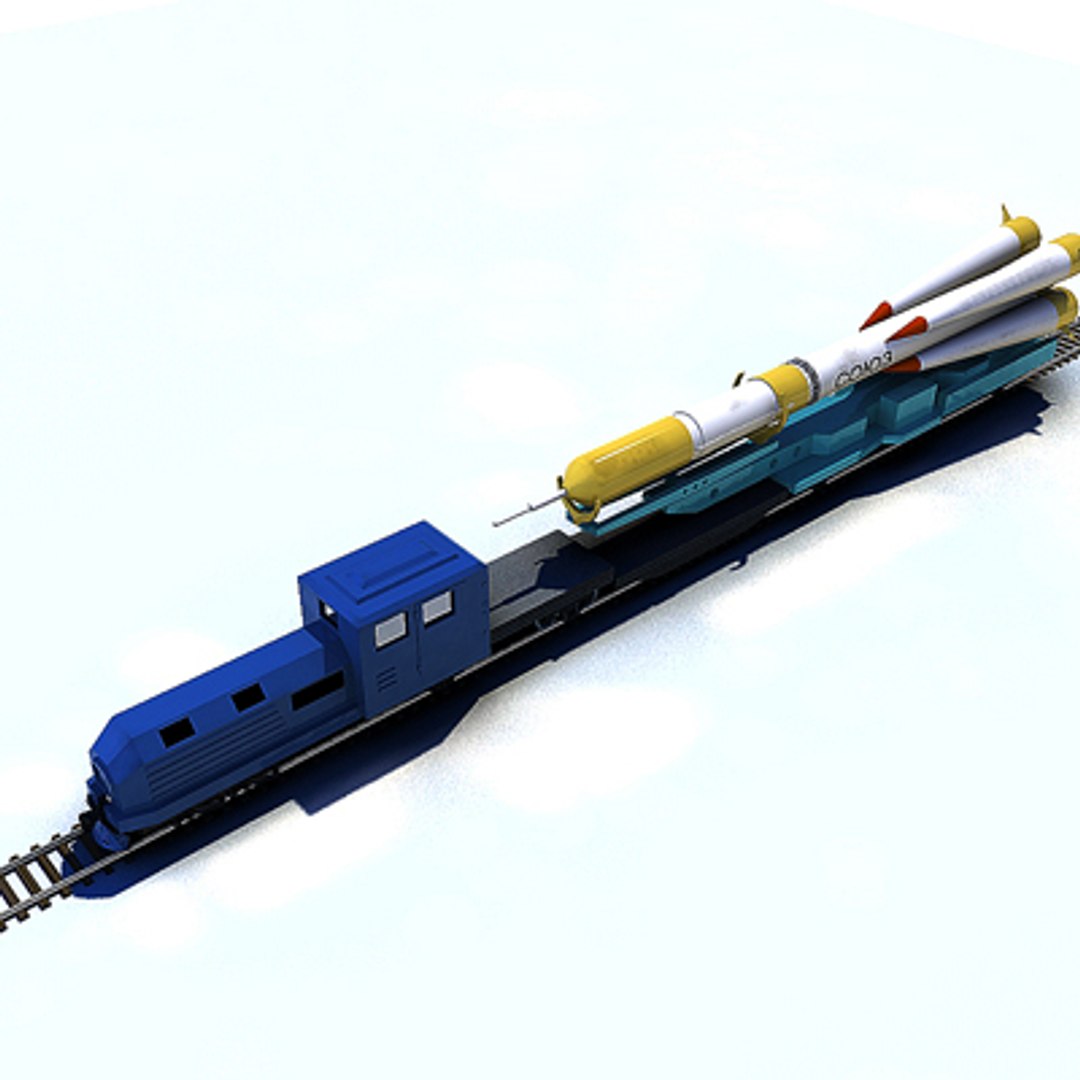 3d Model Rocket Train Soyuz