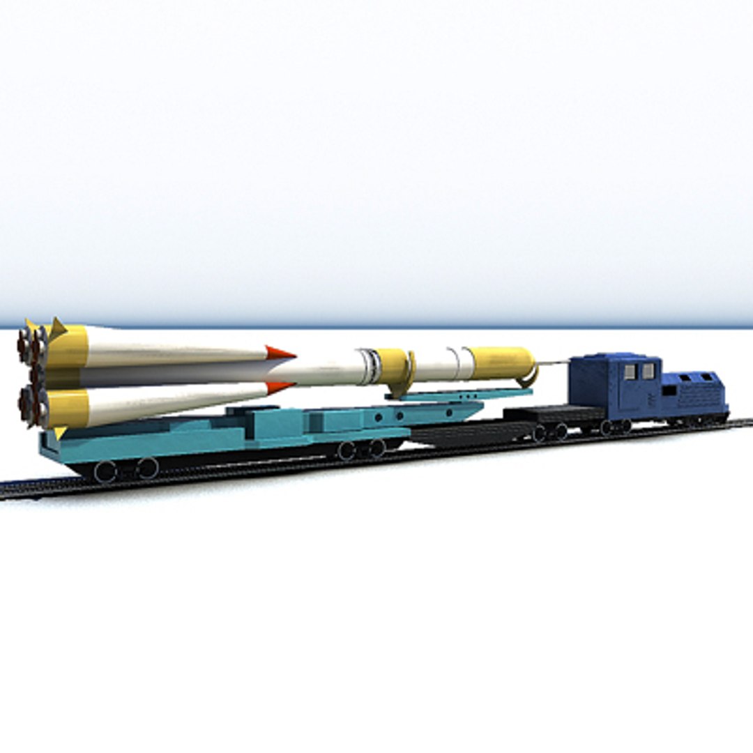 3d Model Rocket Train Soyuz