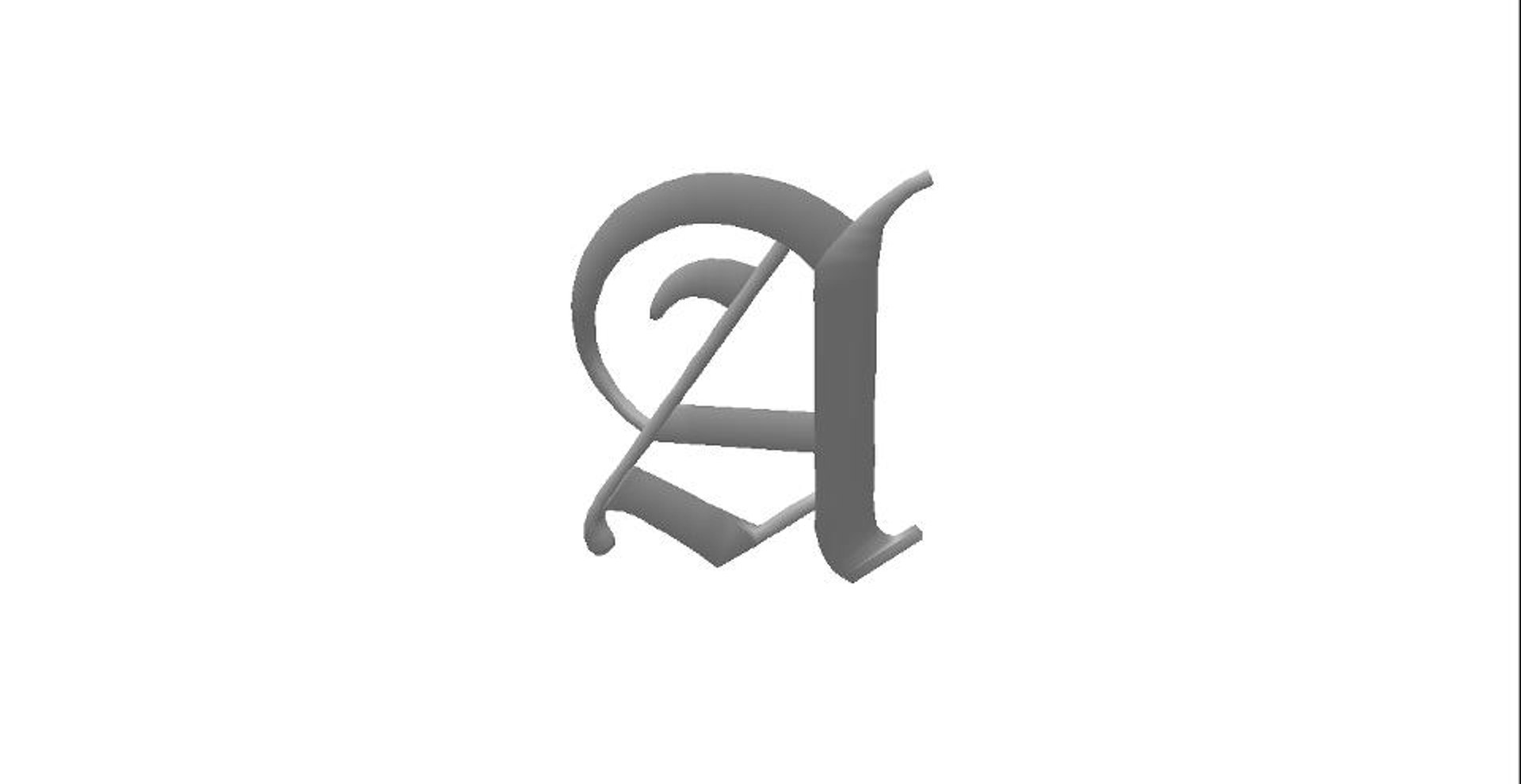 3d model alphabet old englisch font