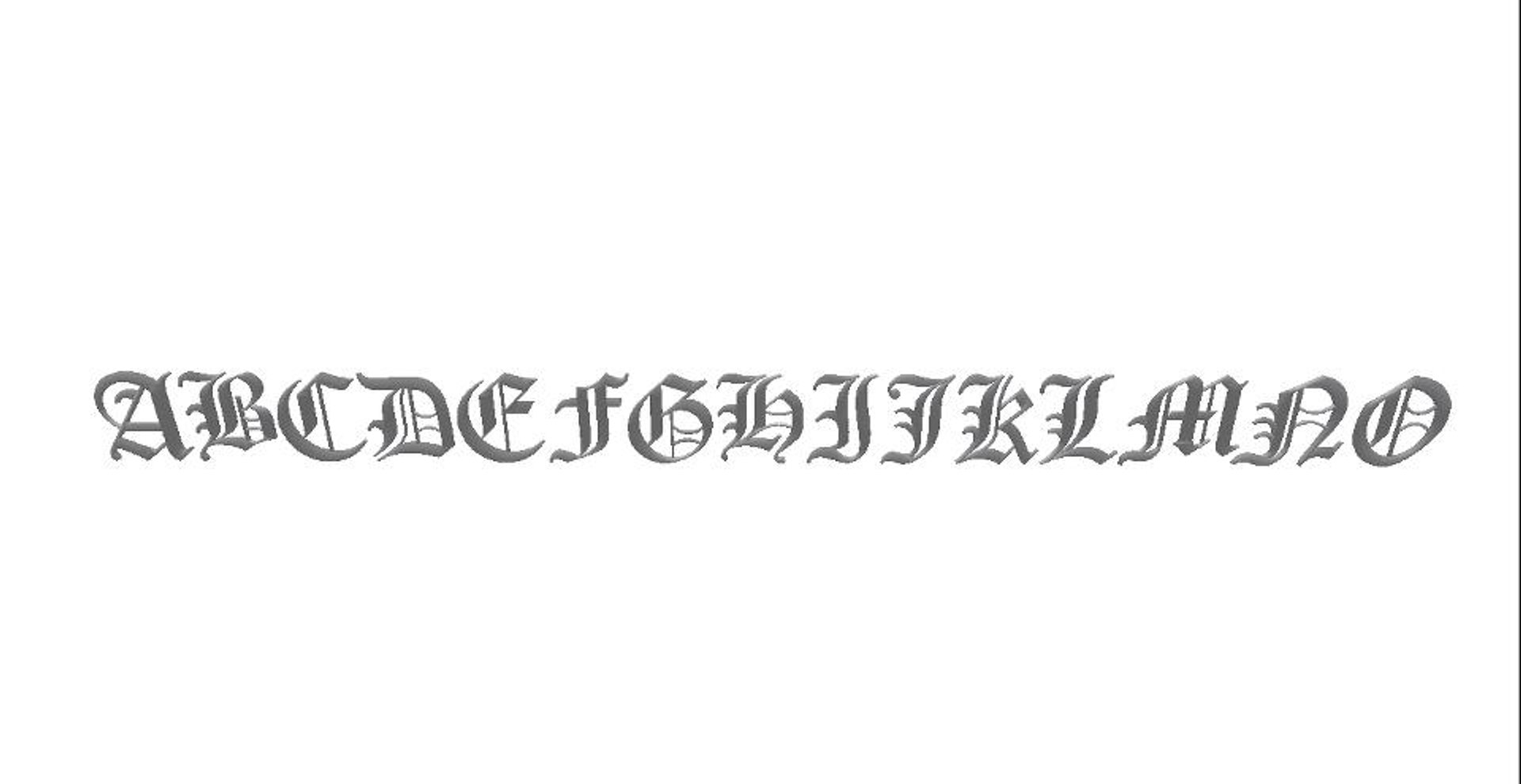 3d model alphabet old englisch font