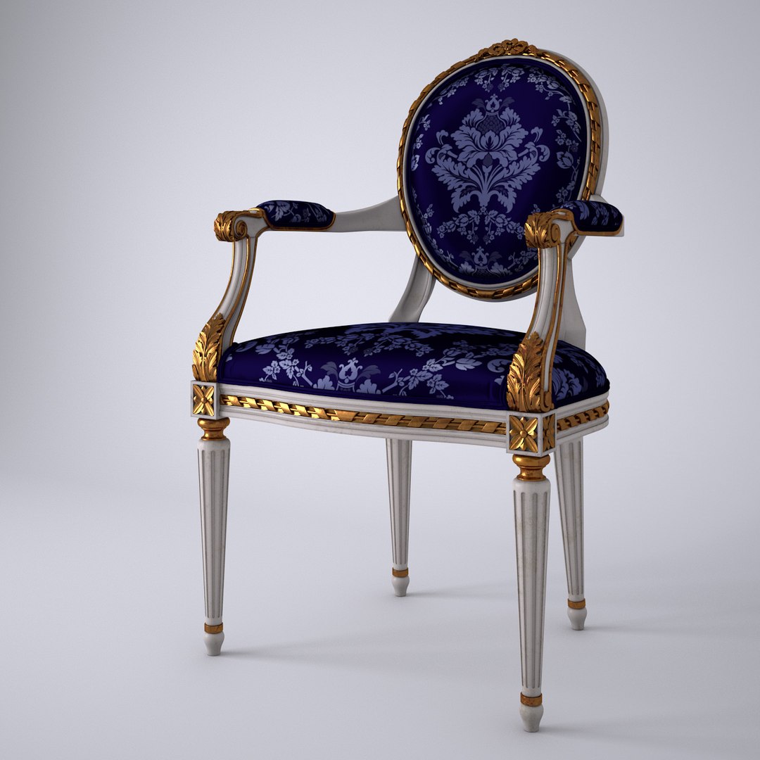3d french louis xvi oval