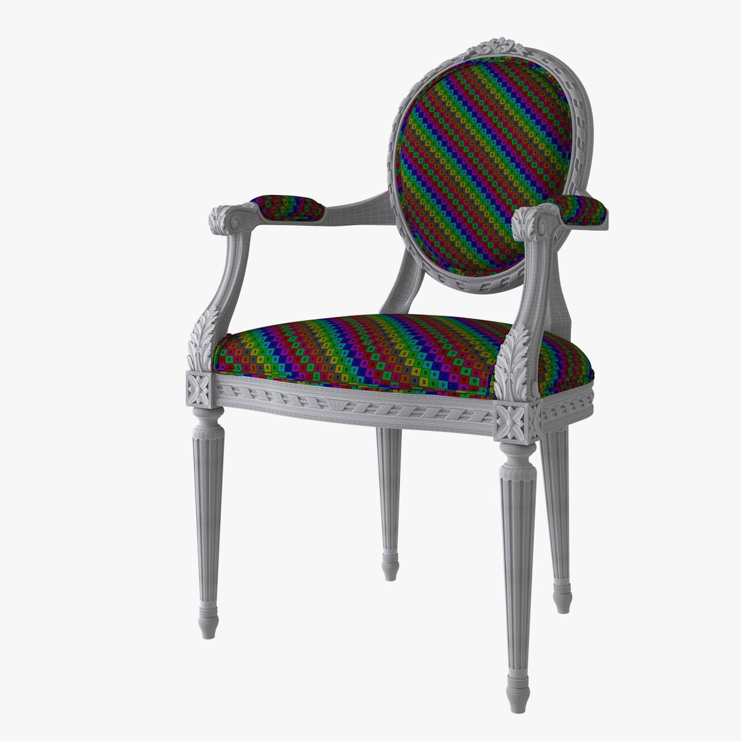 3d french louis xvi oval