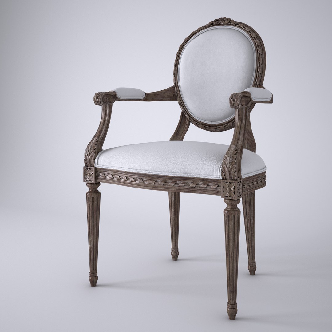 3d french louis xvi oval
