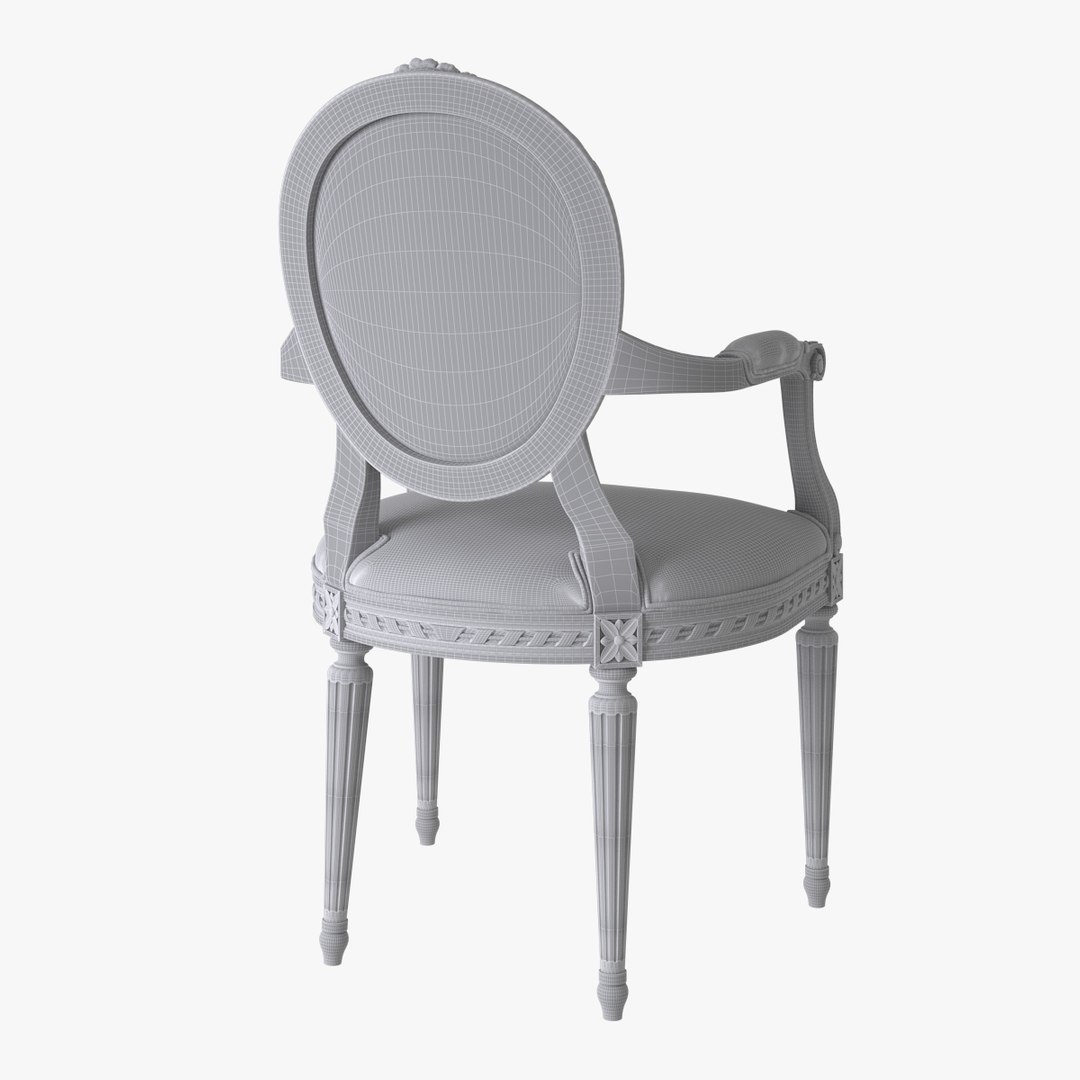 3d french louis xvi oval