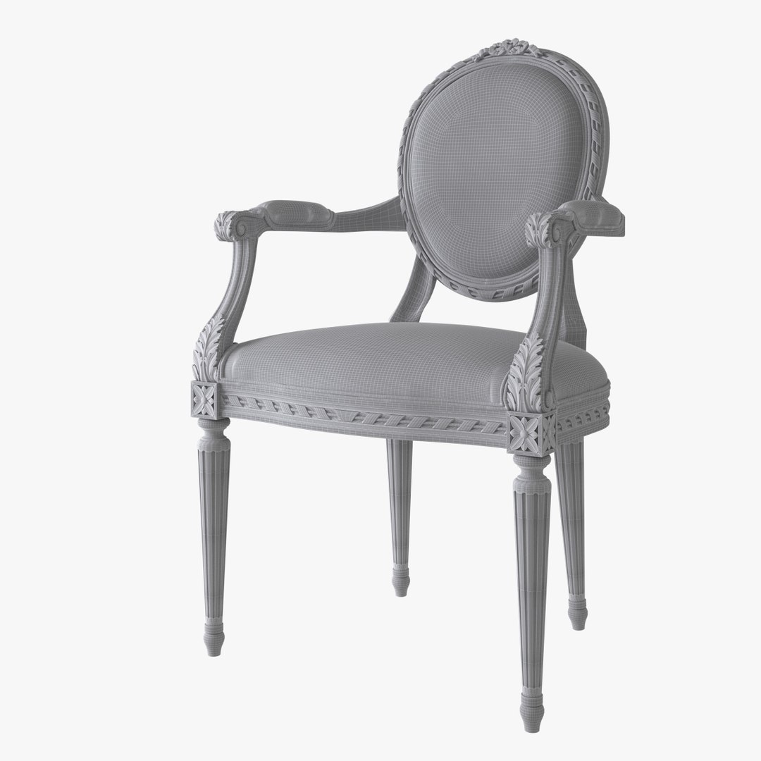 3d french louis xvi oval