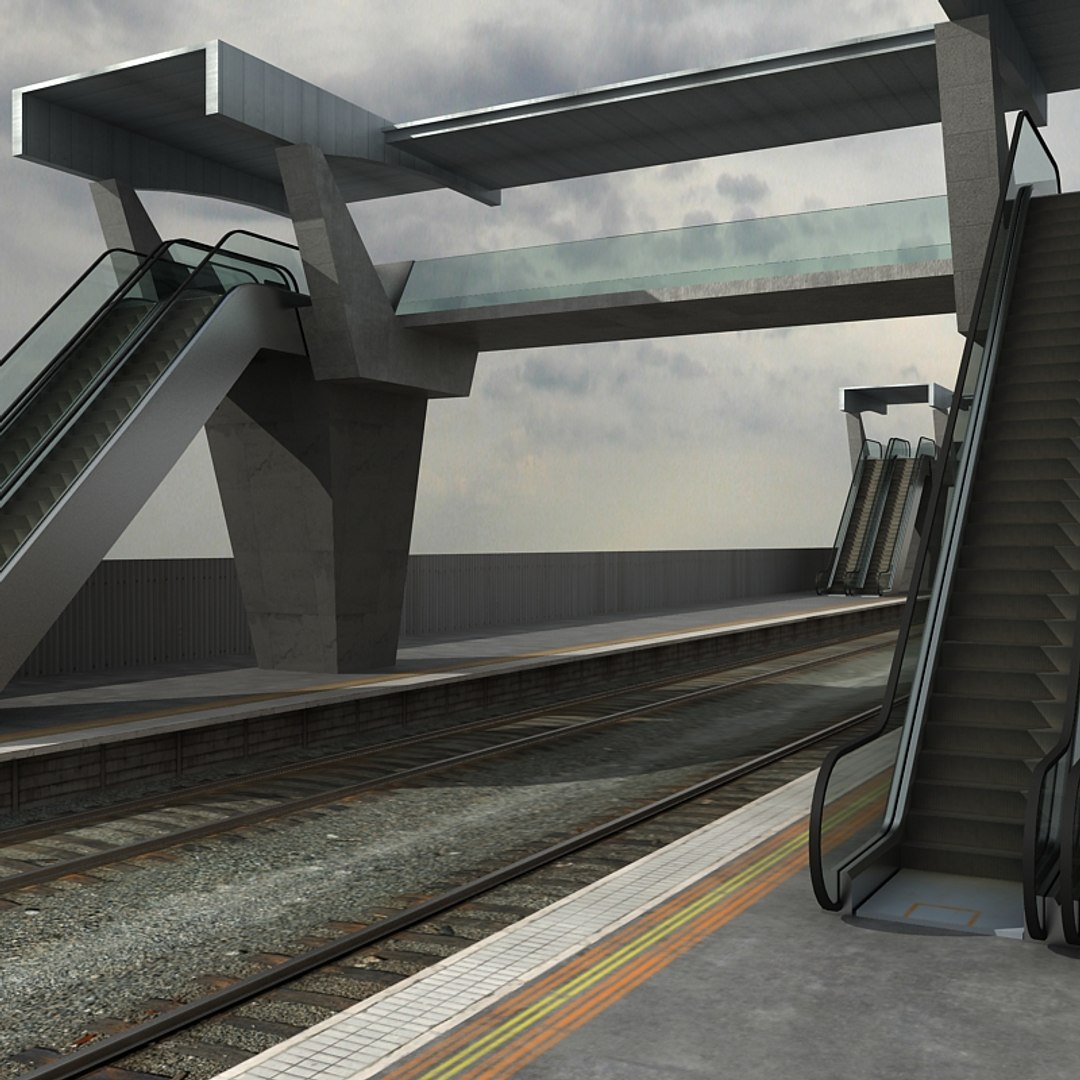 Overpass Railway Track 3d Model