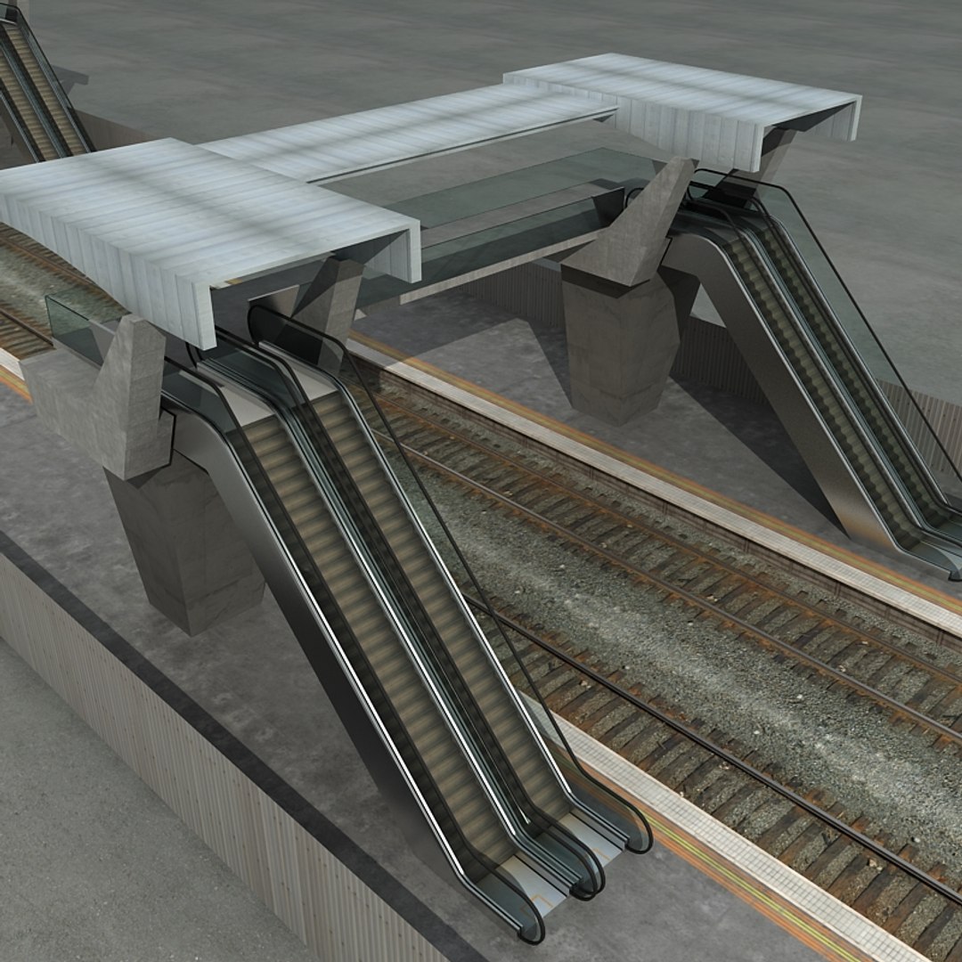 Overpass Railway Track 3d Model