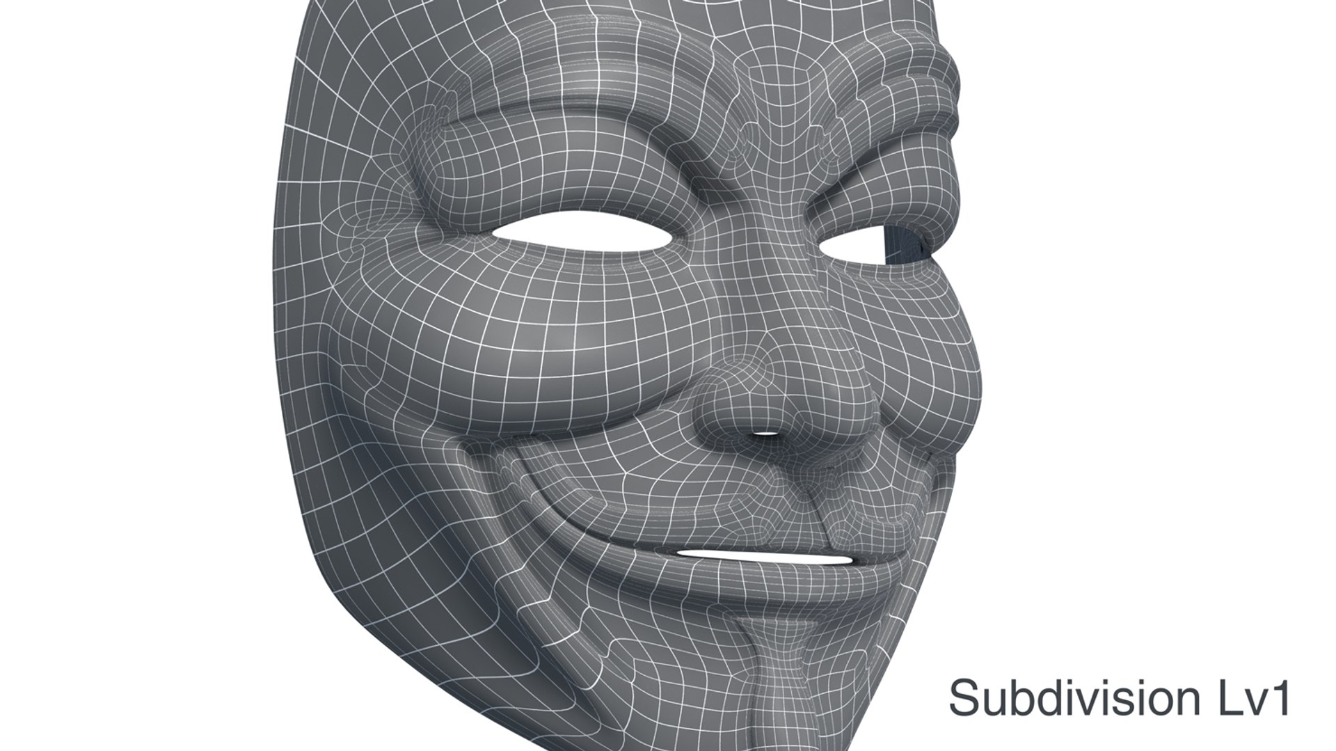 V Vendetta Mask 3D Model - TurboSquid 1553631