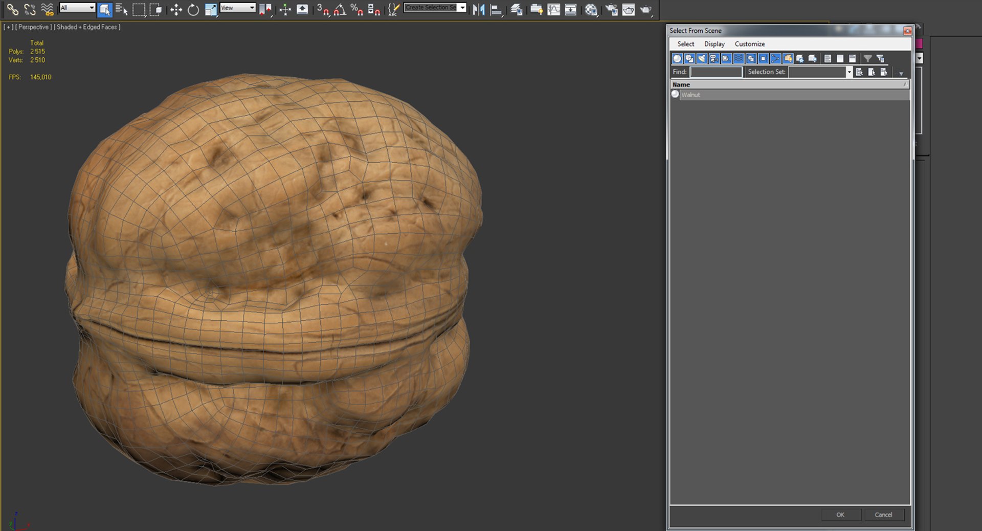 3d Walnut Nut Model