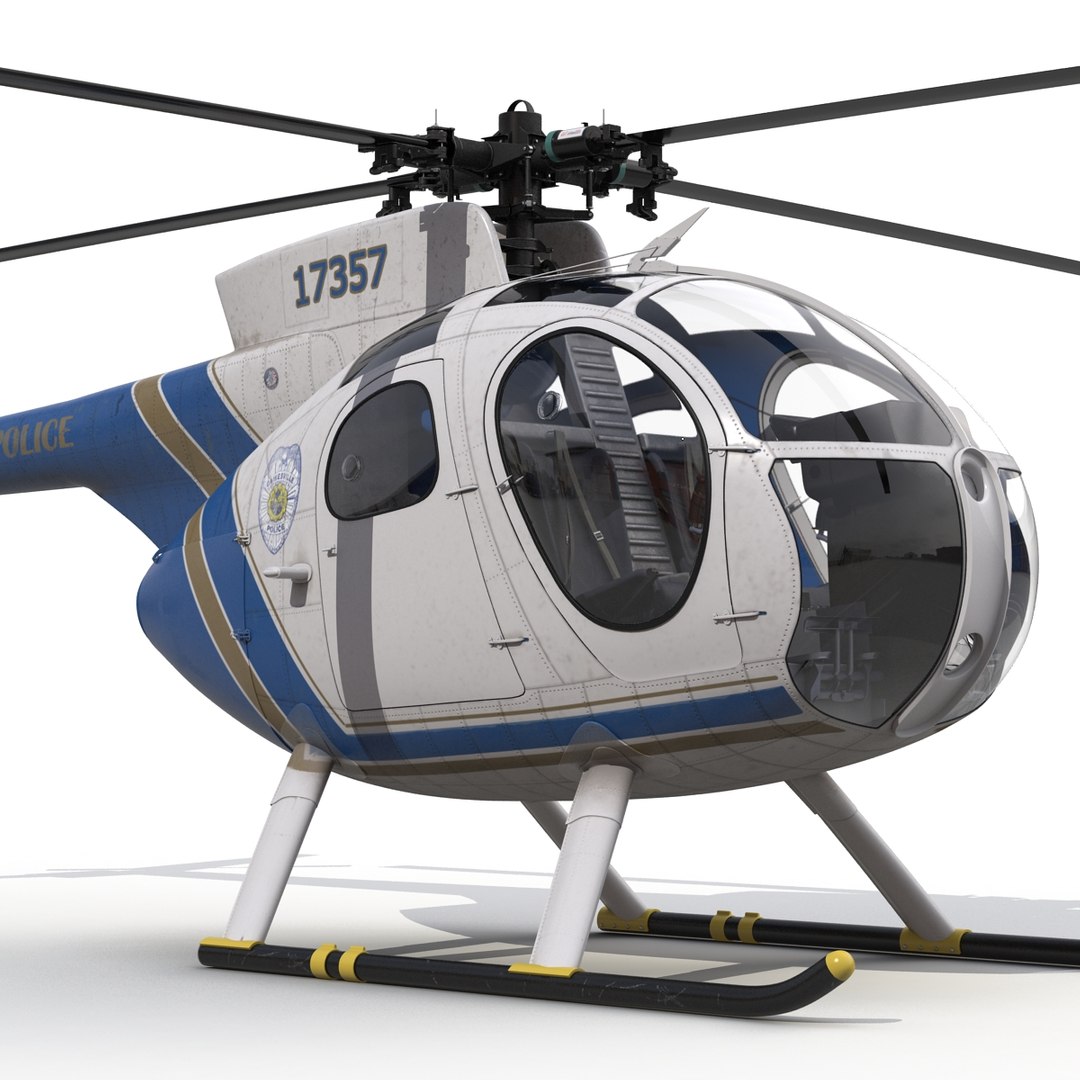 light helicopter hughes oh 3d max