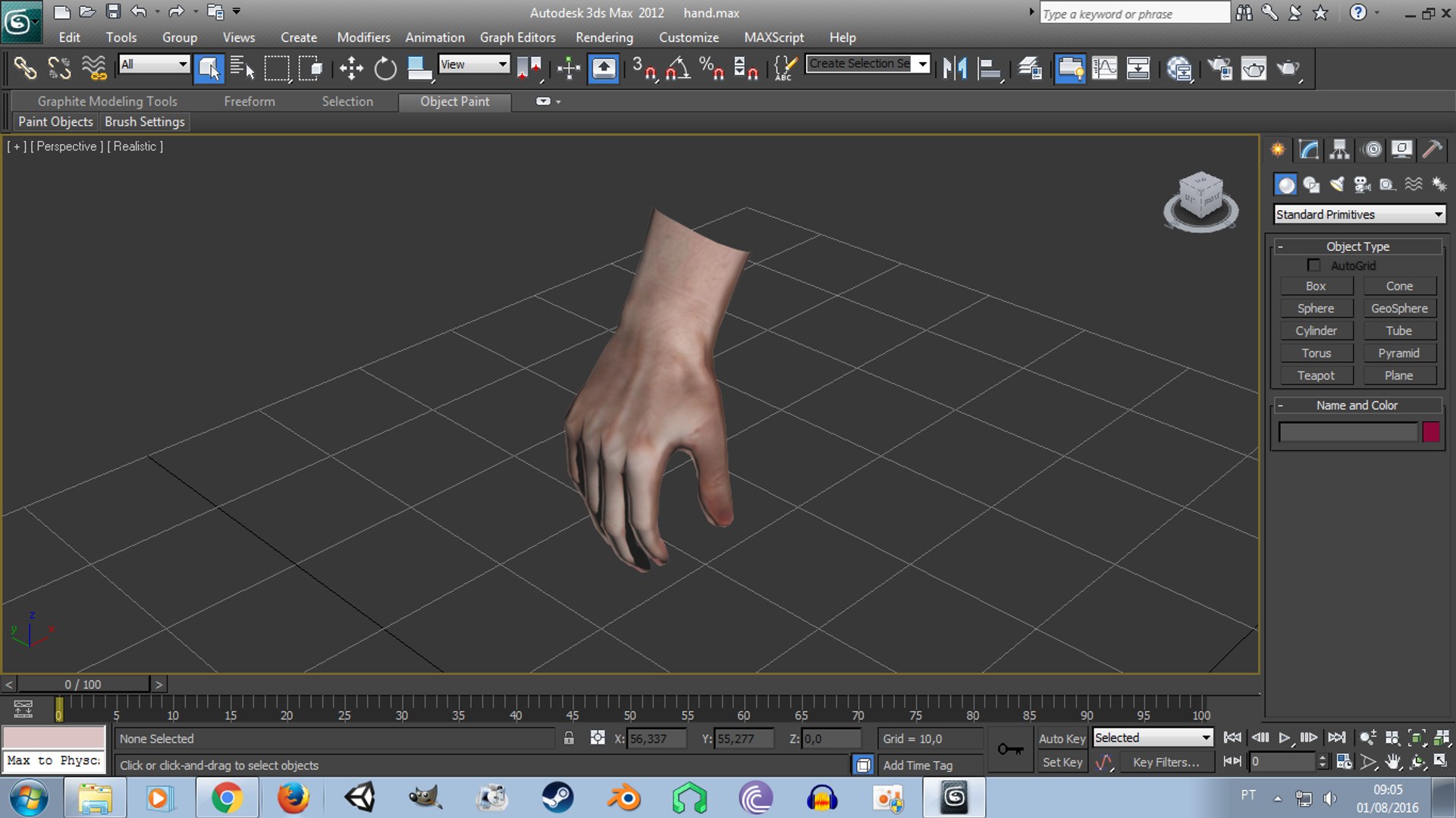 3d Hand Base Mesh Low-poly