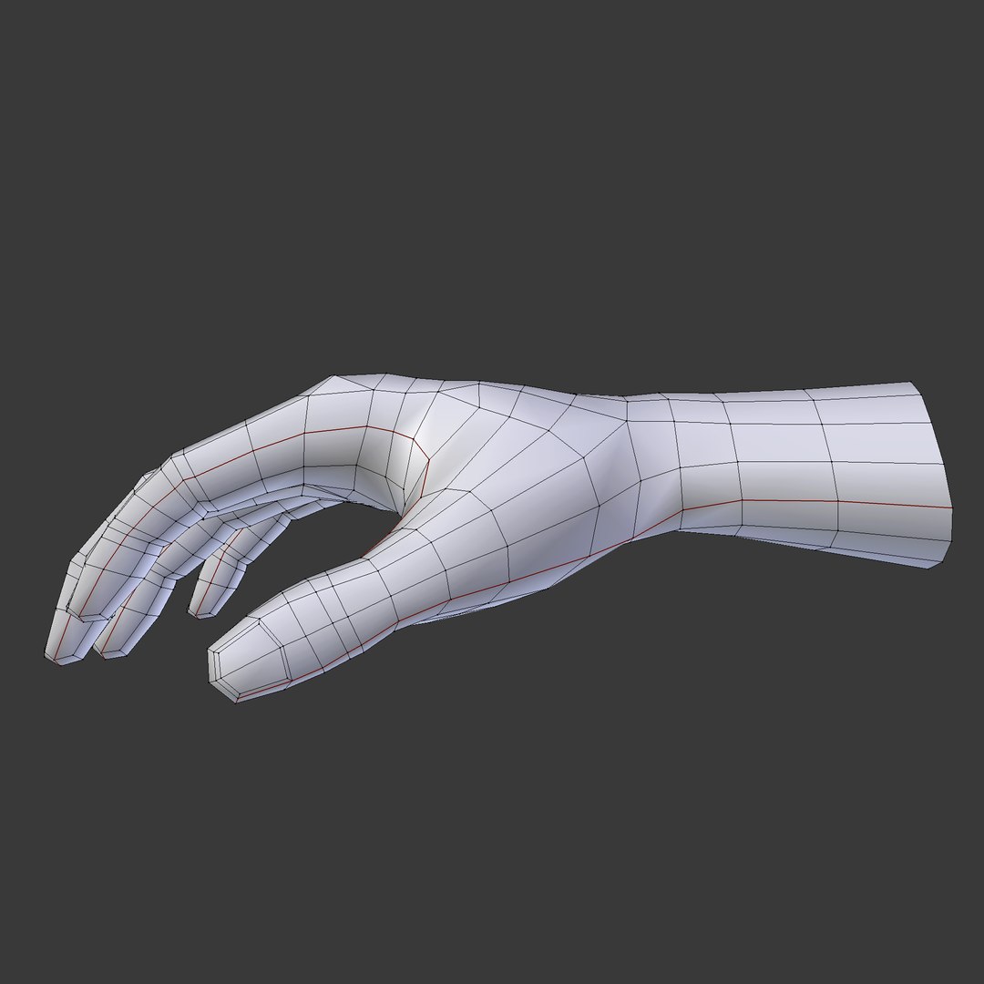 3d Hand Base Mesh Low-poly