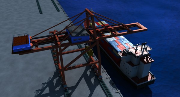 shipping crane cargo 3d model