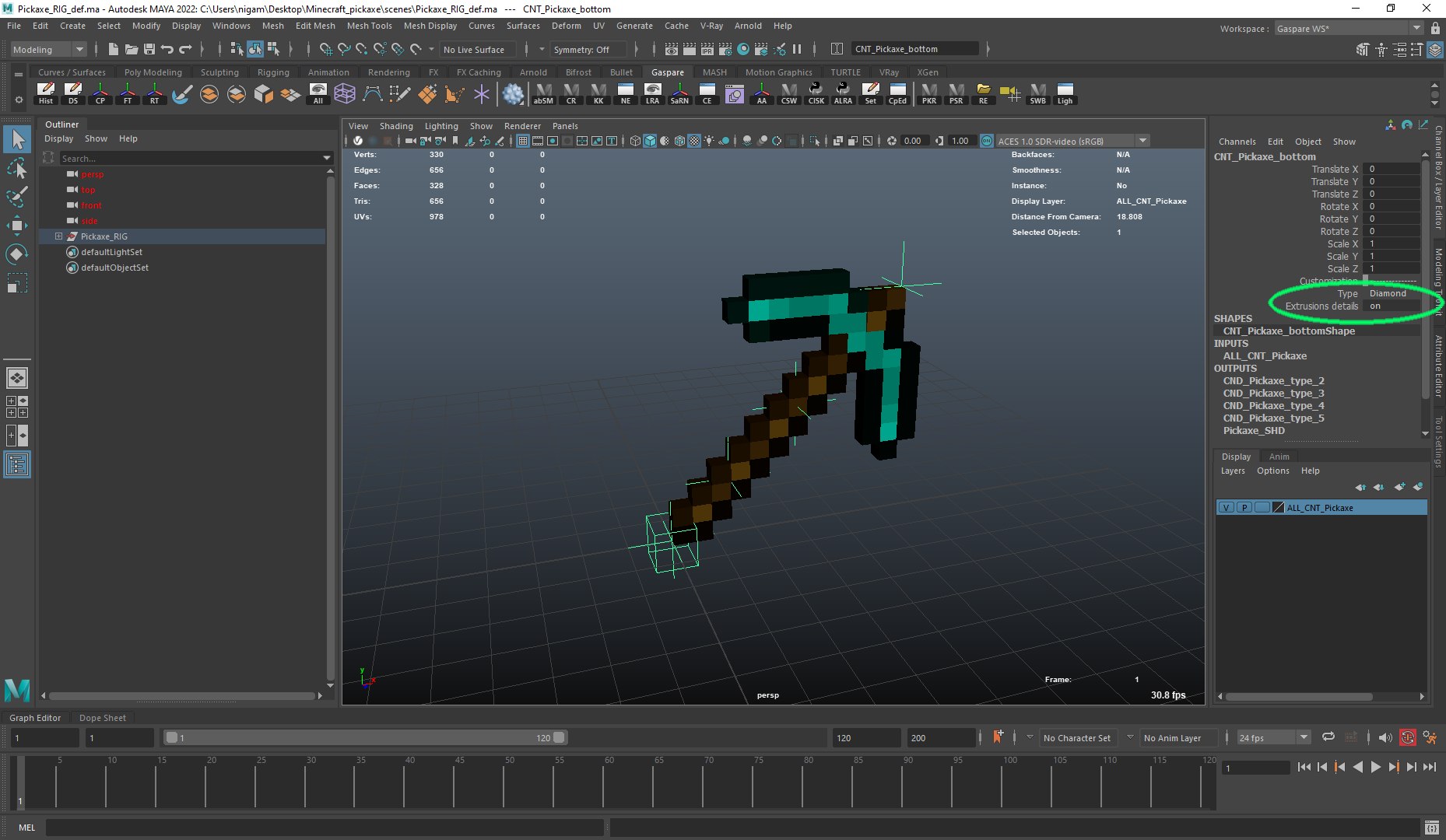 3D Model Minecraft Pickaxe - TurboSquid 1825075
