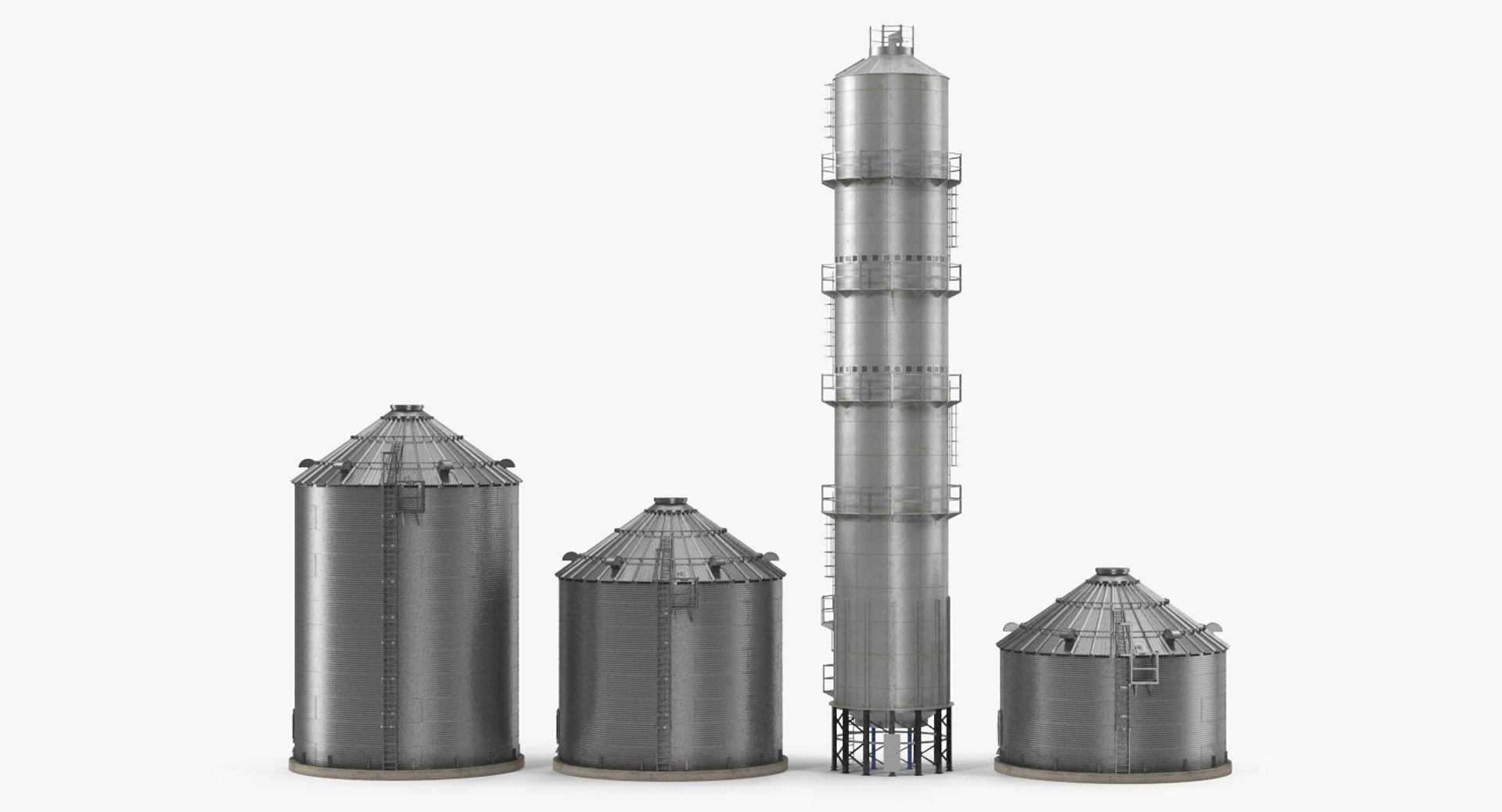 3D Model Grain Storage Bins - TurboSquid 1169044