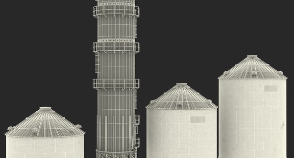 3D model grain storage bins - TurboSquid 1169044