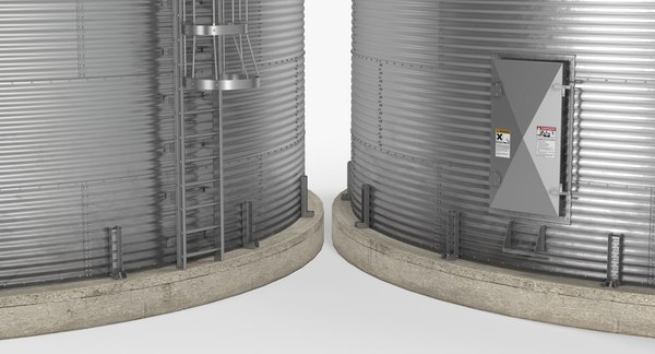 3D model grain storage bins - TurboSquid 1169044