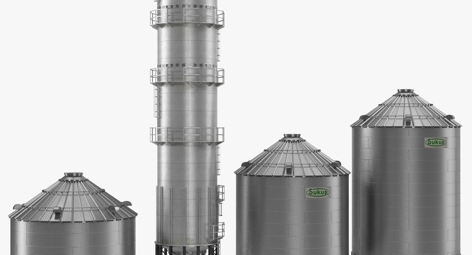 3D Model Grain Storage Bins - TurboSquid 1169044