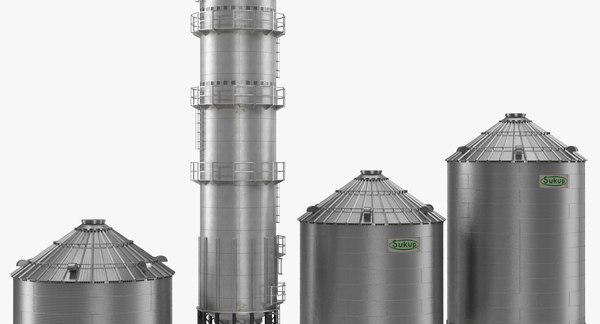 3D model grain storage bins - TurboSquid 1169044