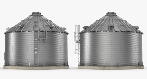3D model grain storage bins - TurboSquid 1169044