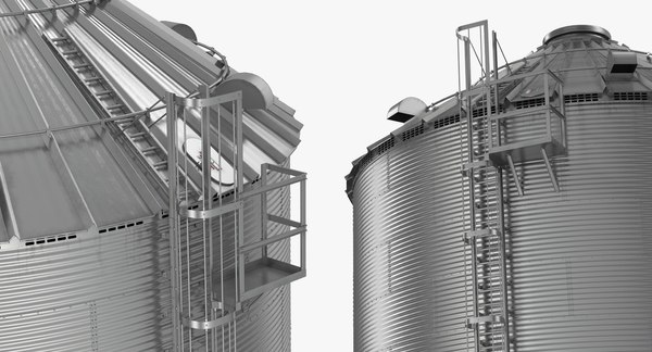 3D model grain storage bins - TurboSquid 1169044