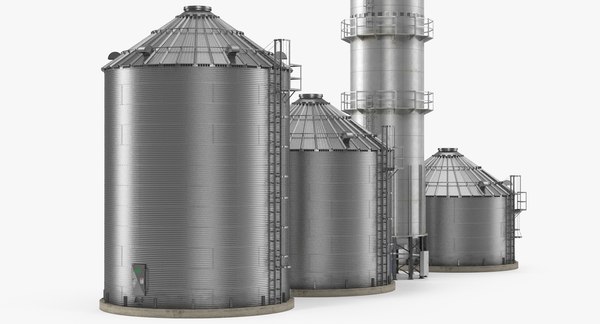 3D model grain storage bins - TurboSquid 1169044