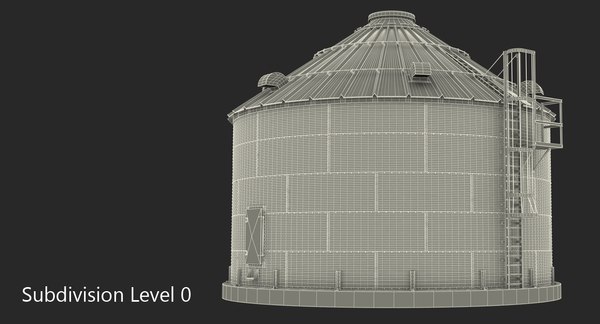 3D model grain storage bins - TurboSquid 1169044