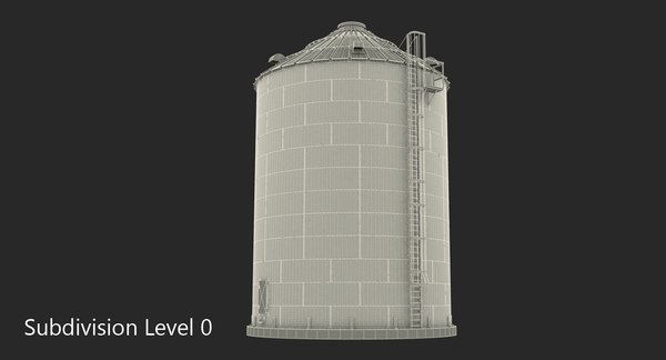 3D model grain storage bins - TurboSquid 1169044