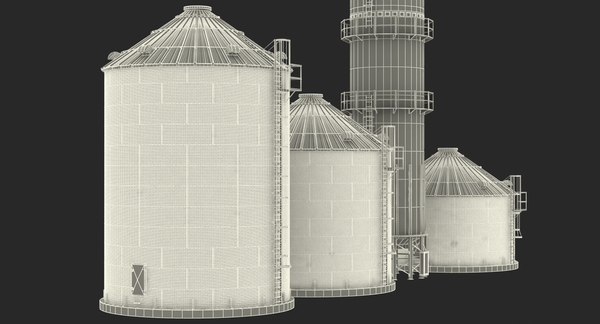 3D model grain storage bins - TurboSquid 1169044