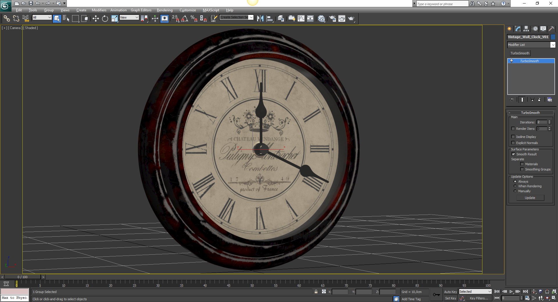3D model vintage wall clock v1 - TurboSquid 1359634