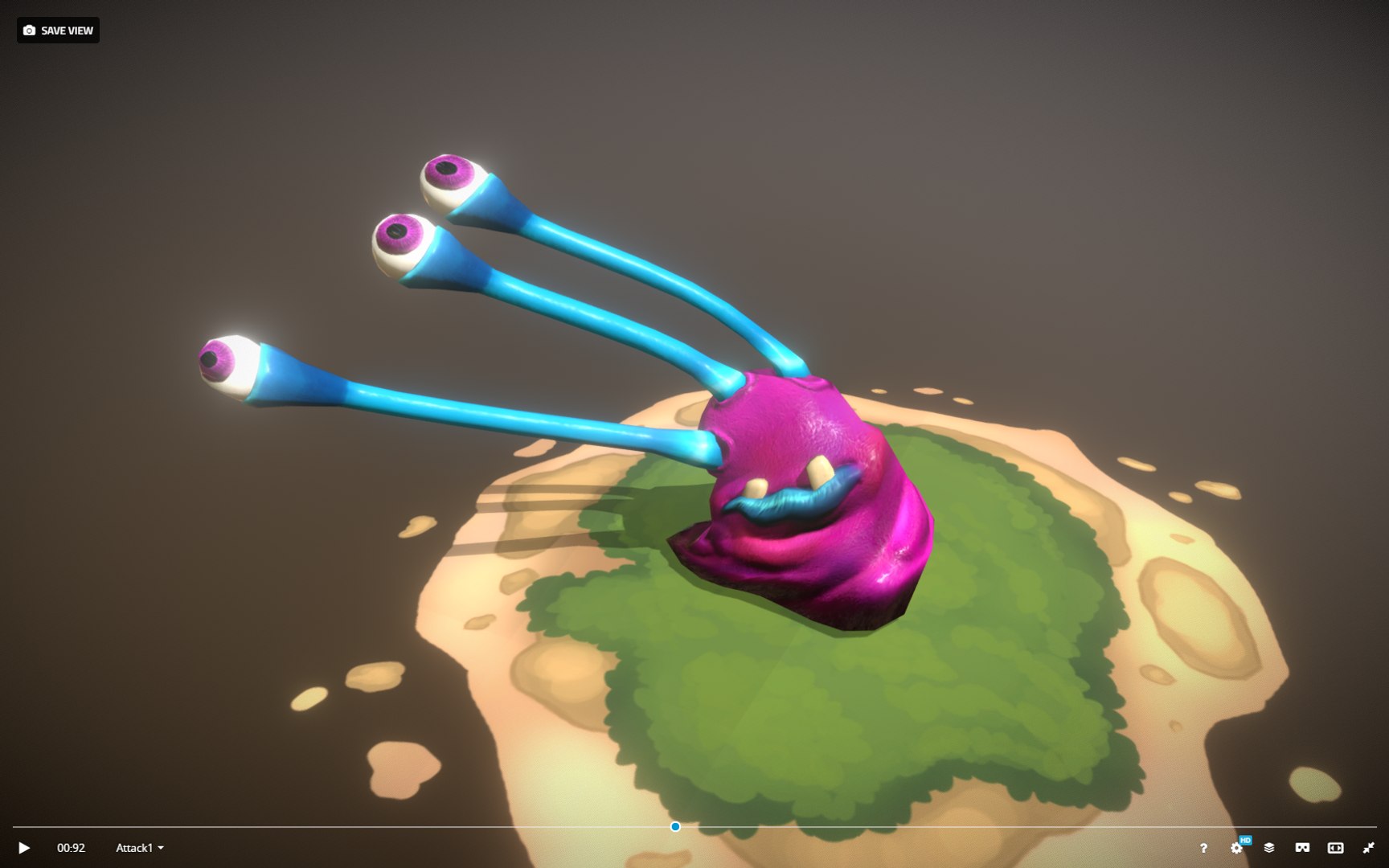 3D Slug Virus Bacteria Aliens Cartoon - TurboSquid 1287756