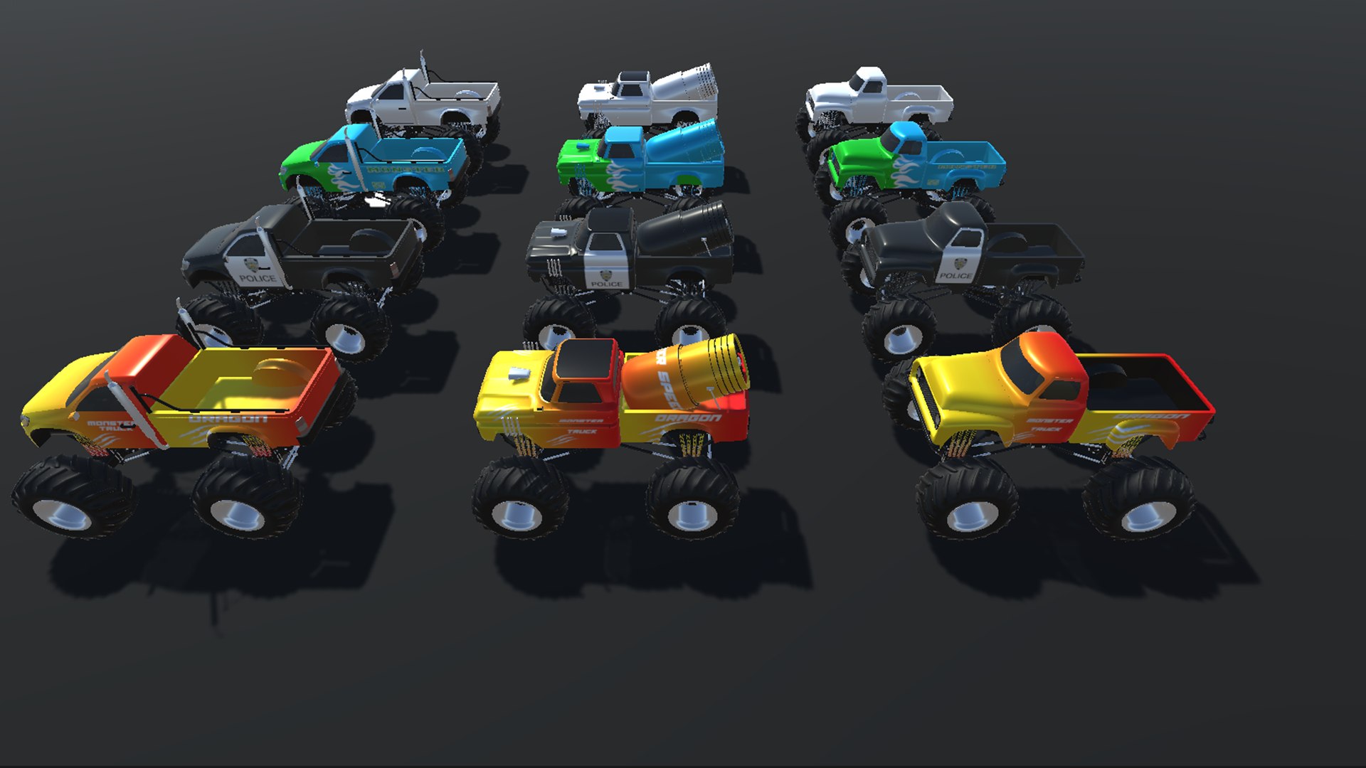 3D Detailed Monster Truck Pack 1 3D Model - TurboSquid 1933602