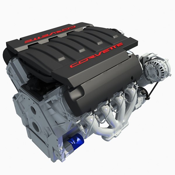 chevrolet corvette 2014 v8 engine 3d model