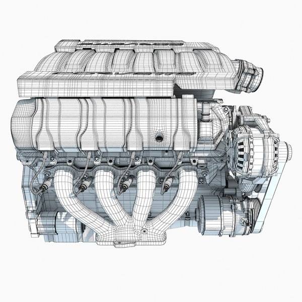 chevrolet corvette 2014 v8 engine 3d model