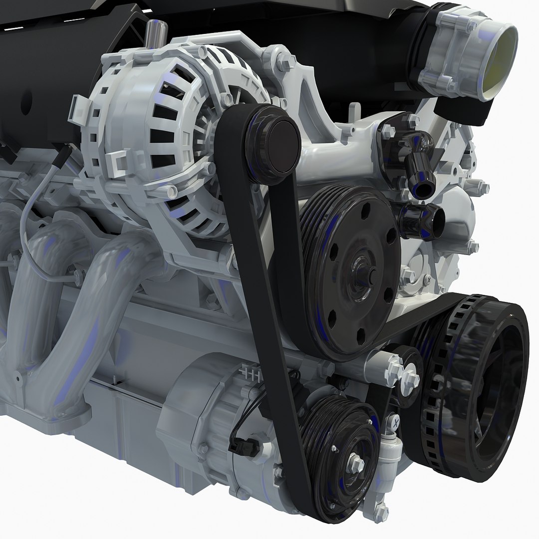 Chevrolet Corvette 2014 V8 Engine 3d Model